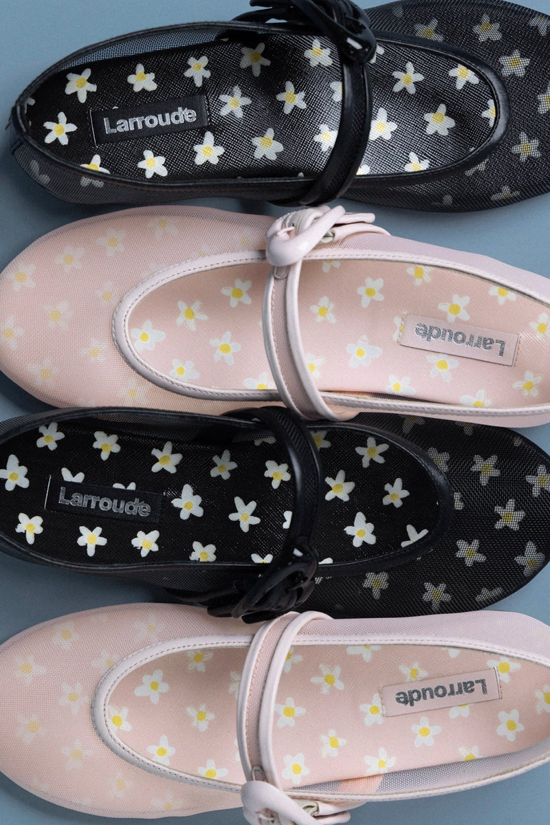 Sapatilha Verona Mesh Tela e Couro Rosa – Larroudé Brasil