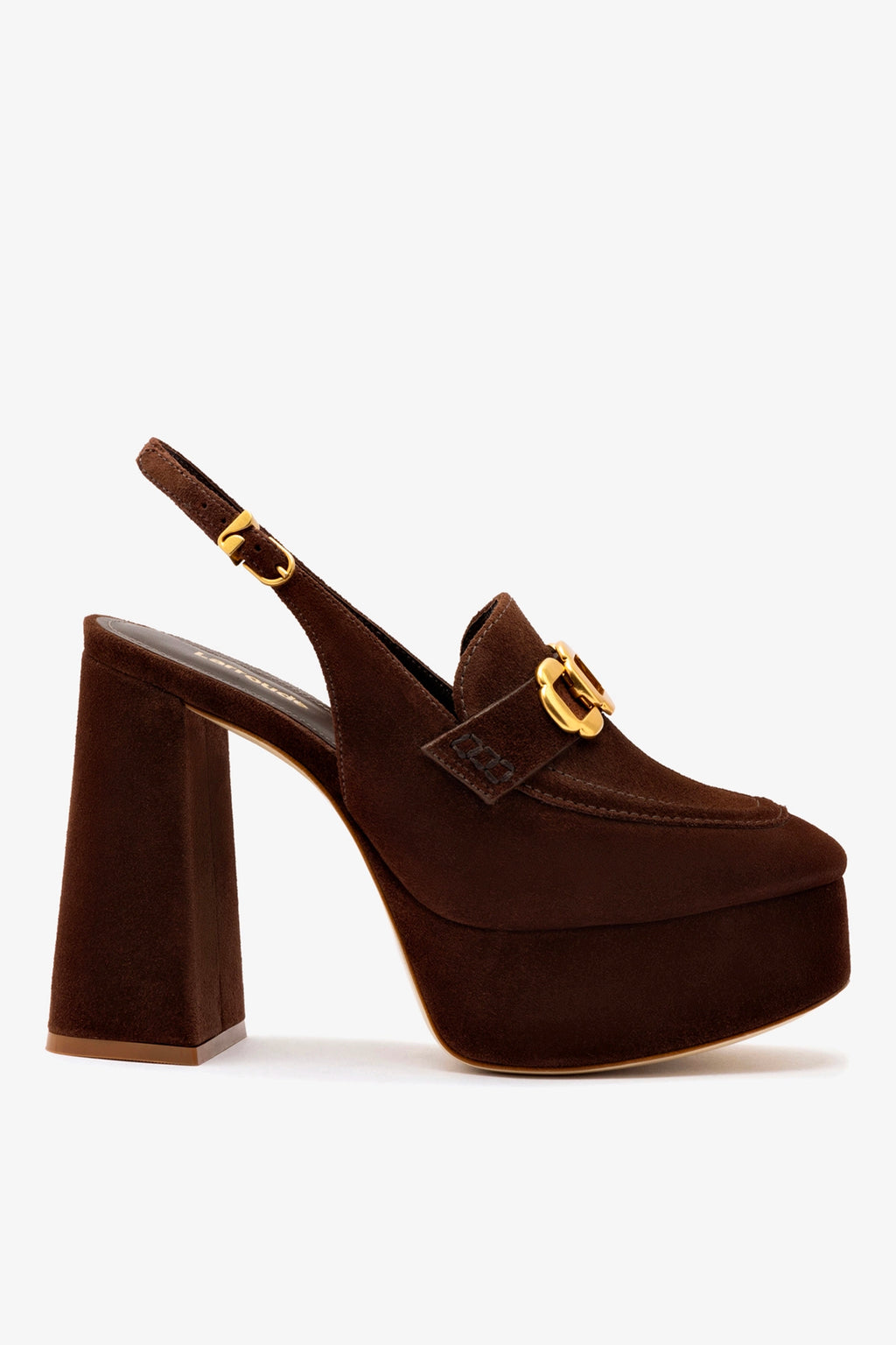 Slingback Plataforma Harrington Hi Camurça Marrom | Larroudé – Larroudé ...