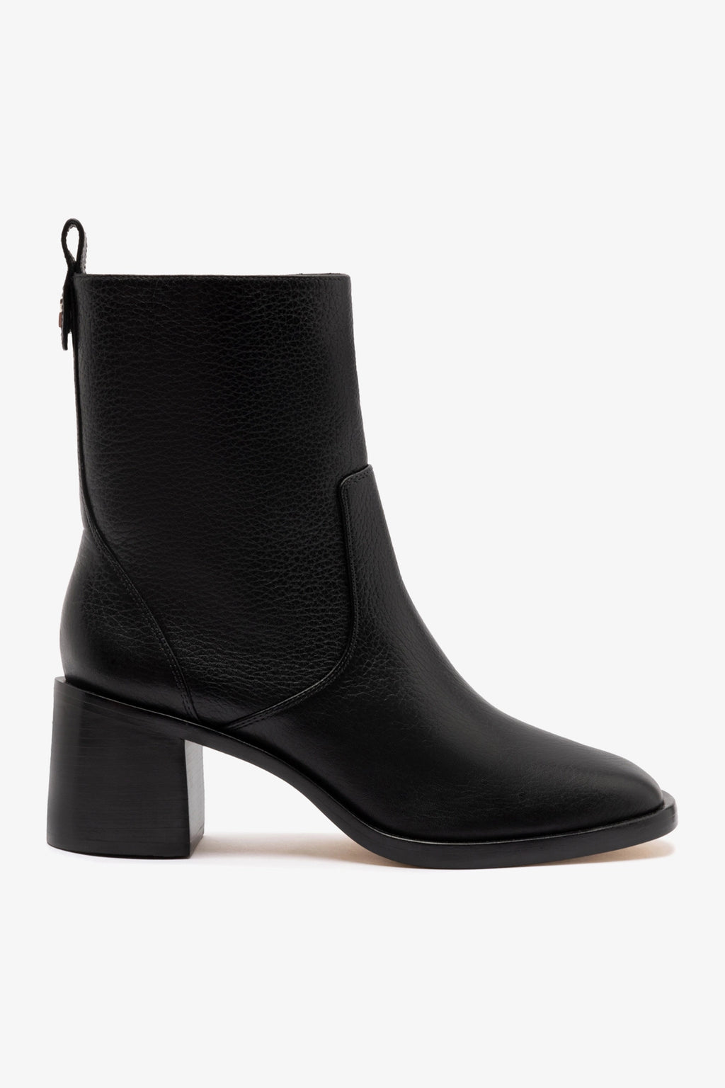 Bota Salto Bloco Ricky Mini Couro Preto | Larroudé – Larroudé Brasil