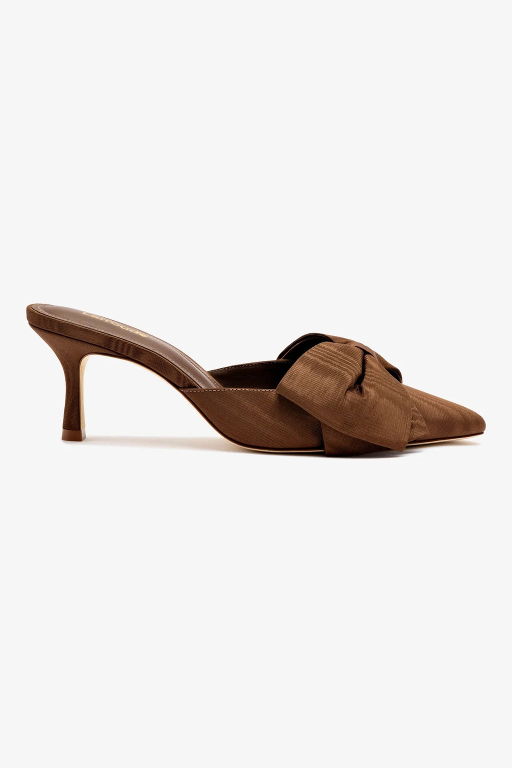 Mule Elle Mini Seda Marrom – Larroudé Brasil