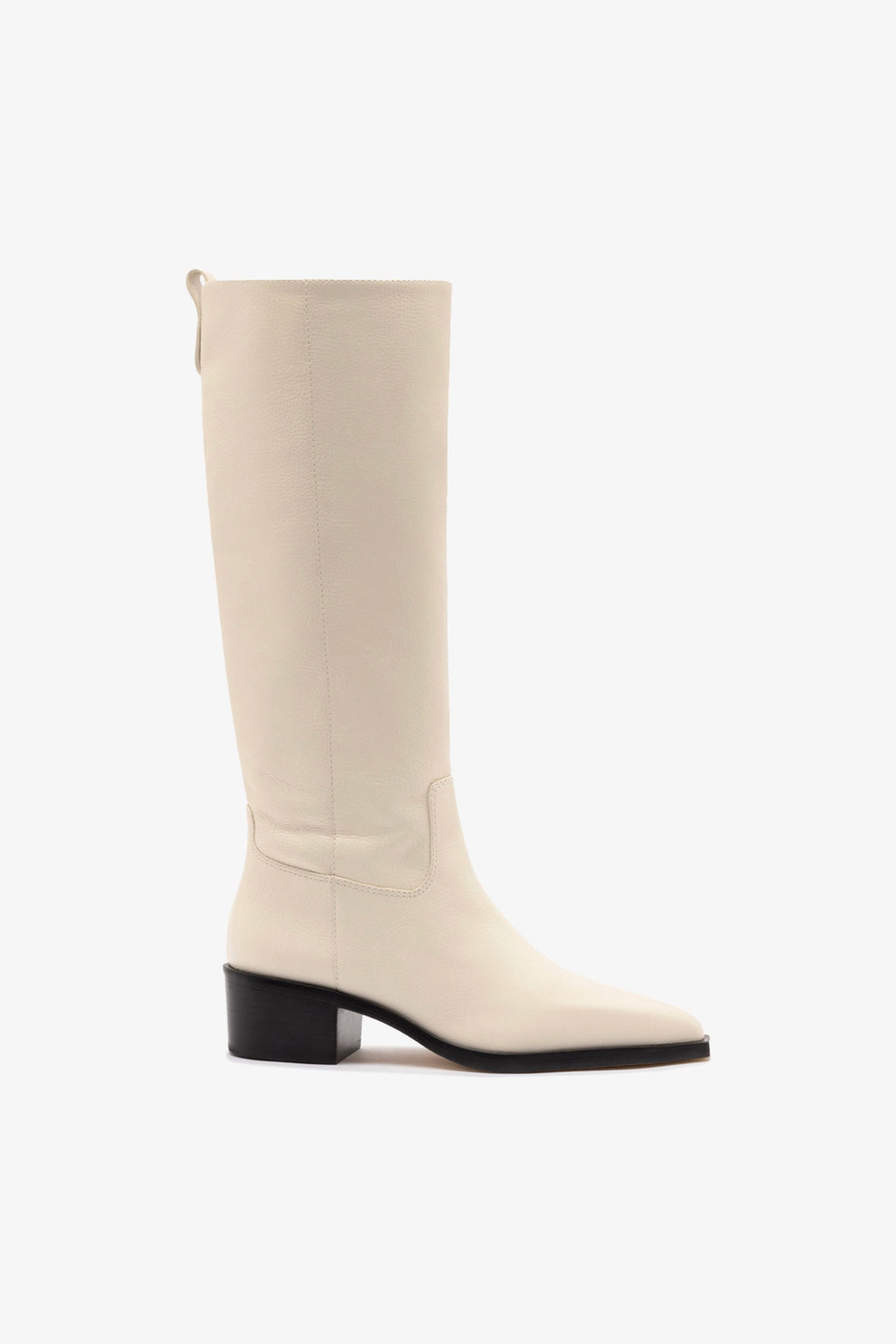 Bota Salto Bloco Florencia Couro Off White | Larroudé – Larroudé Brasil