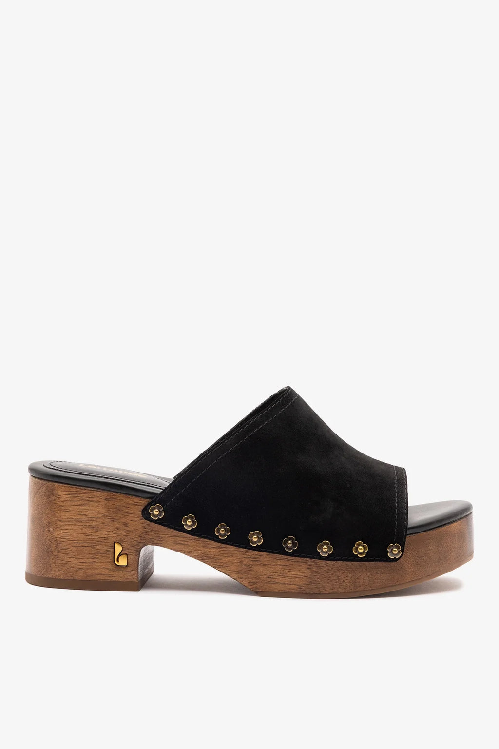 Mule Plataforma Willow Camurça Preto | Larroudé – Larroudé Brasil